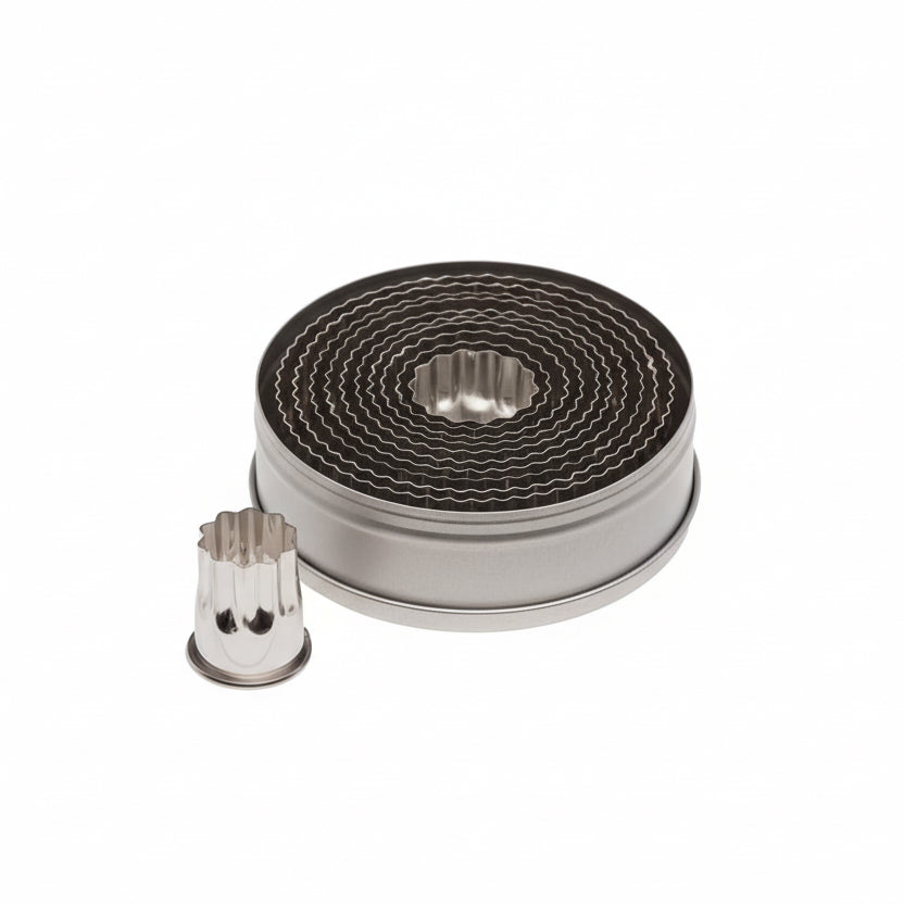 Fluted Round Metal Cutter Set of 11 ATECO – Cake & Craft Supply Shop