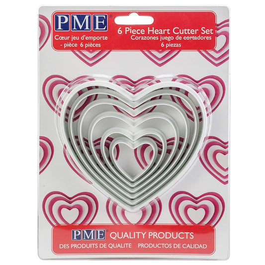 PME Heart Plastic Gum Paste Cutters Set of 6 – Cake & Craft Supply Shop